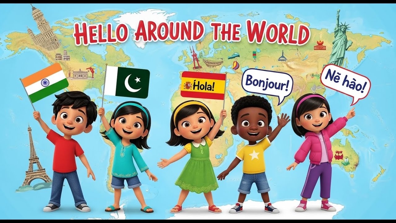 Hello Around the World | Fun & Educational Song for Kids | Super Kids ...