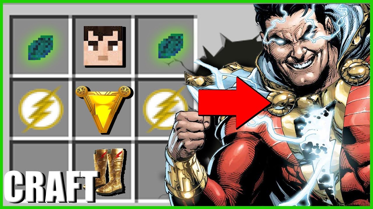 Minecraft - CRAFTING SHAZAM IN MINECRAFT!! - YouTube