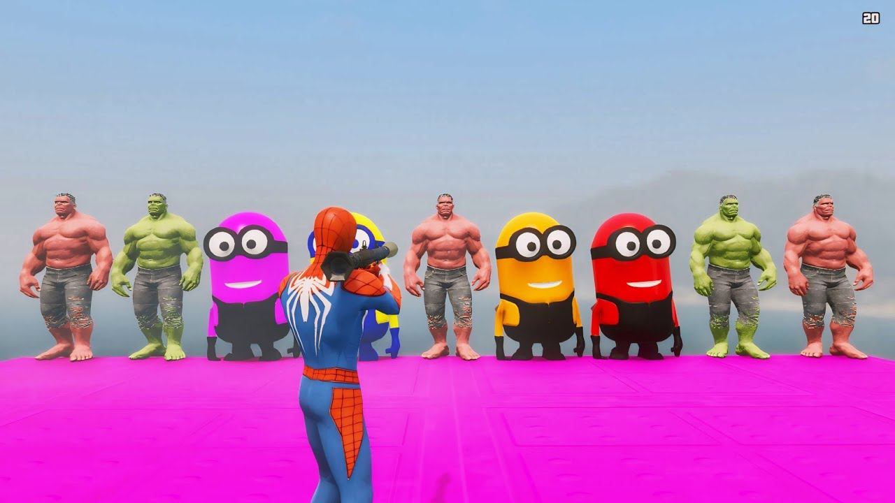 SPIDERMAN VS COLORFUL MINIONS (Euphoria Physics & Funny Fails) Ep.51 ...