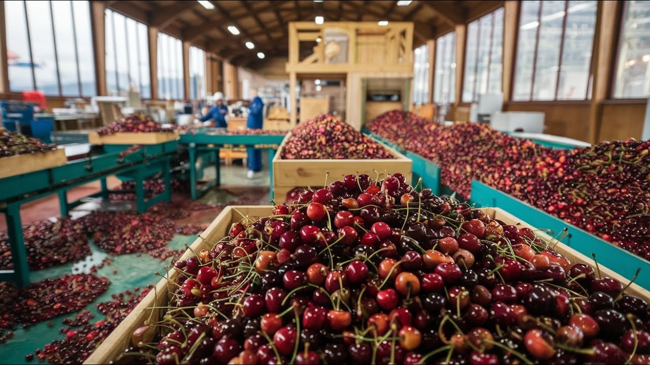 INSANE Cherries Factory! Witness The Scale of This Mass Production of ...