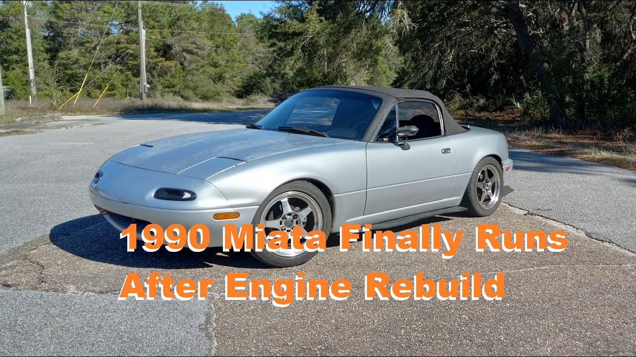 Miata engine install and first drive - YouTube