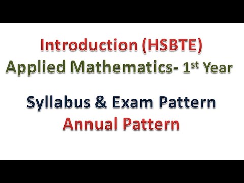 MATHS SYLLABUS AND EXAM PATTERN | HSBTE EXAM 2020 | HSBTE APPLIED ...