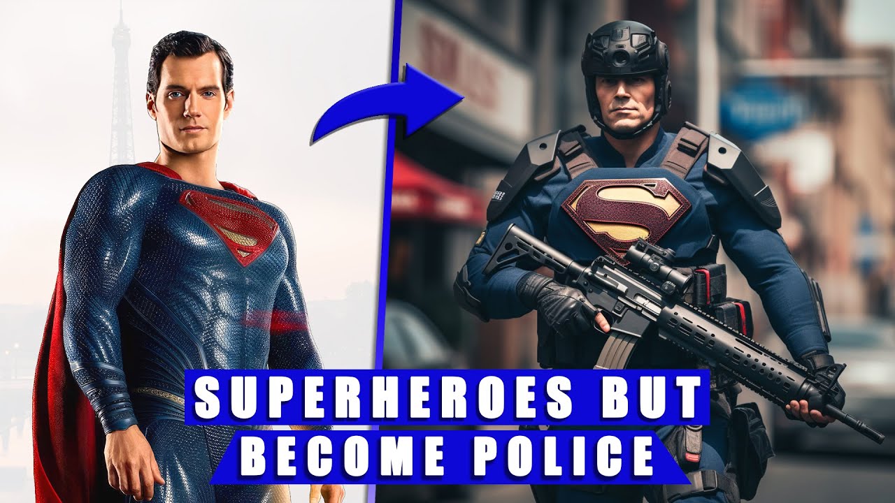 Superheroes Take on Law Enforcement 💥 Superman, Spiderman, Captain ...