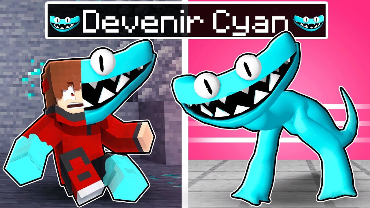 JE ME TRANSFORME EN CYAN DES RAINBOW FRIENDS 2 SUR MINECRAFT ! - YouTube