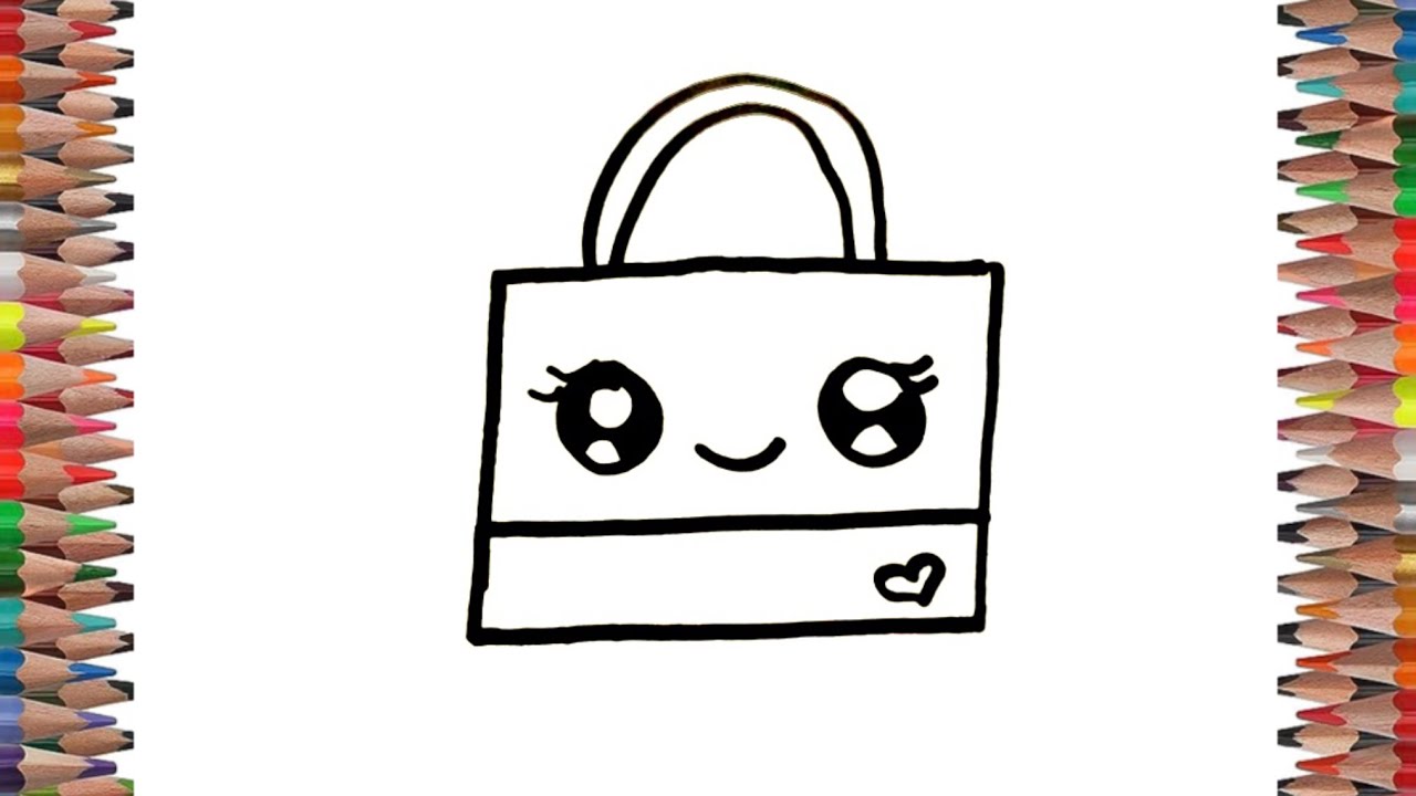 How to draw a cute bag || easy bag drawing for kids || step by step ...