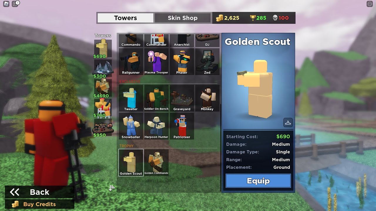 Golden (Yellow) Towers + Support | Roblox | Tower Battles - YouTube