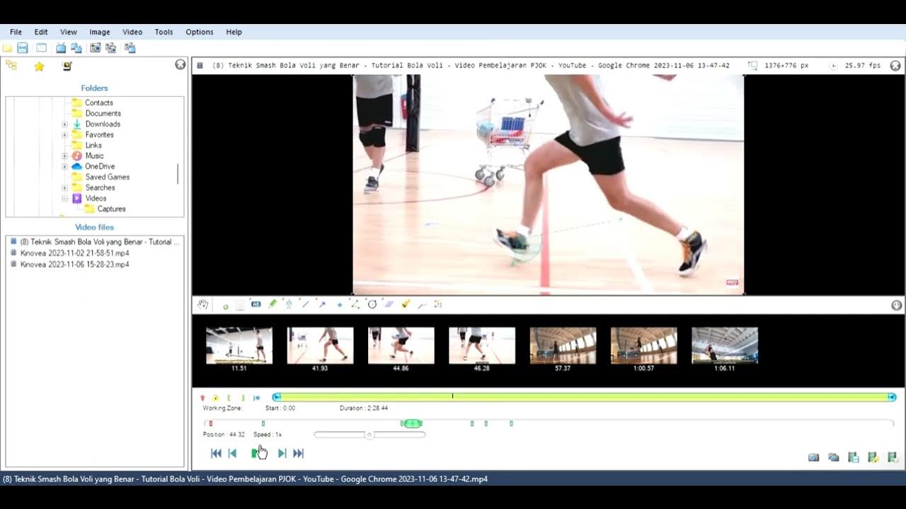 Cara menggunakan aplikasi kinovea dengan mencari sudut yang gerakannya ...