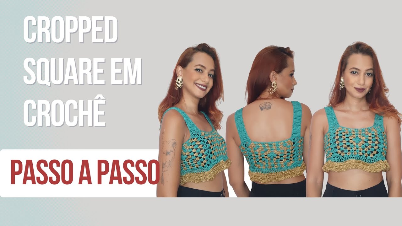 CROPPED SQUARE EM CROCHÊ- PASSO A PASSO - YouTube