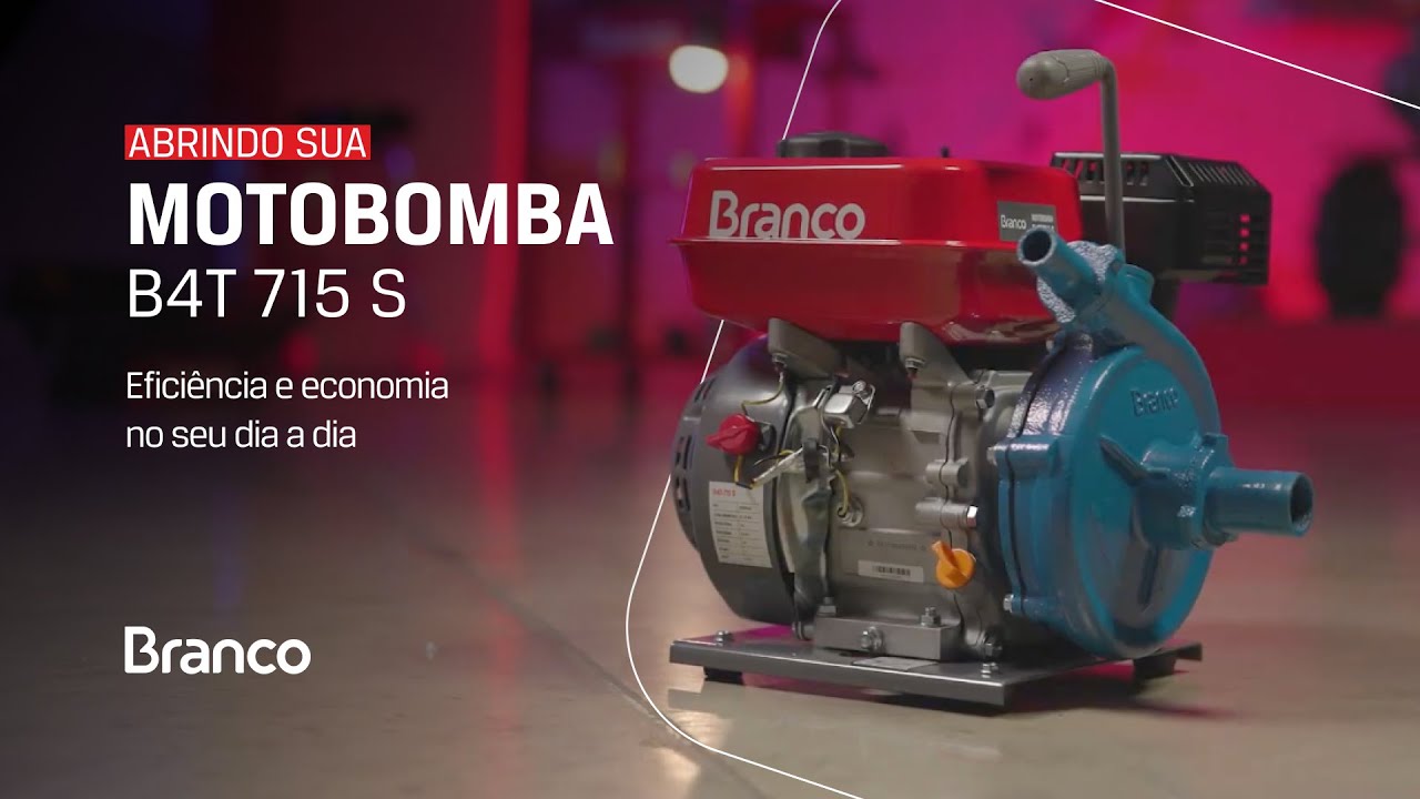 Abrindo sua Motobomba B4T 715 S da Branco - YouTube