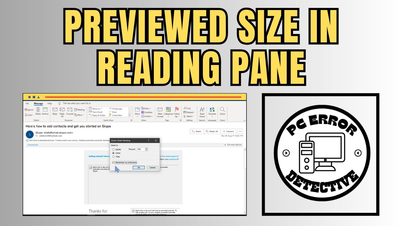 How To Make Previewed Items Larger Or Smaller In The Reading Pane On ...