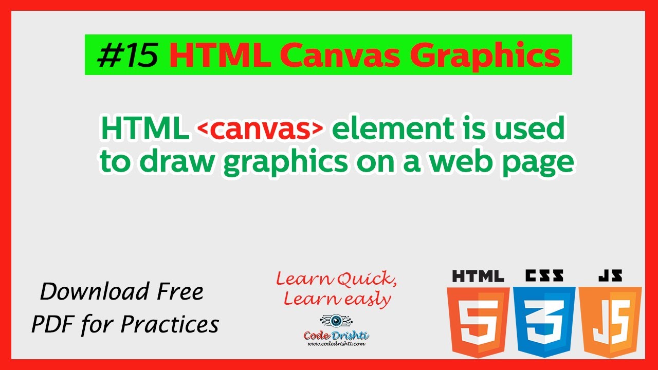 #15 HTML Canvas Tutorial | Draw Line, Circle, Gradient on a Web Page ...