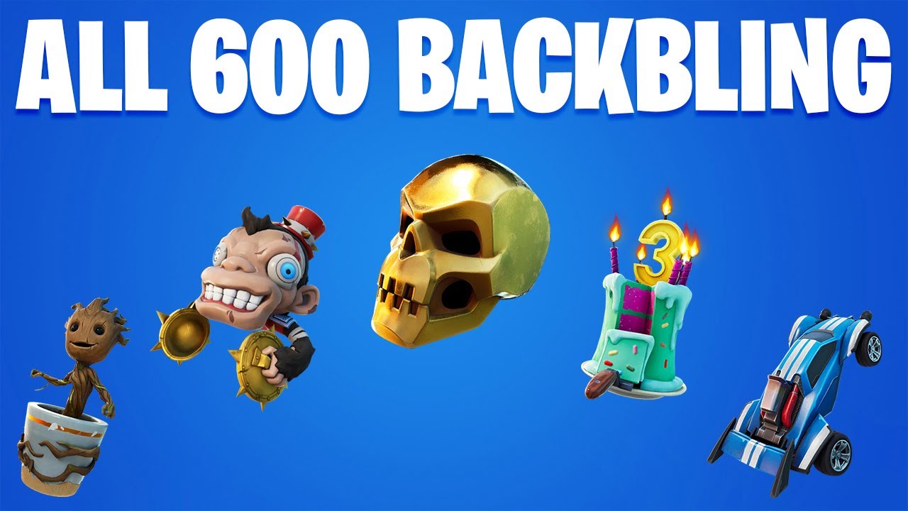 FORTNITE ALL BACK BLING (All 14 Season Back Bling) - YouTube