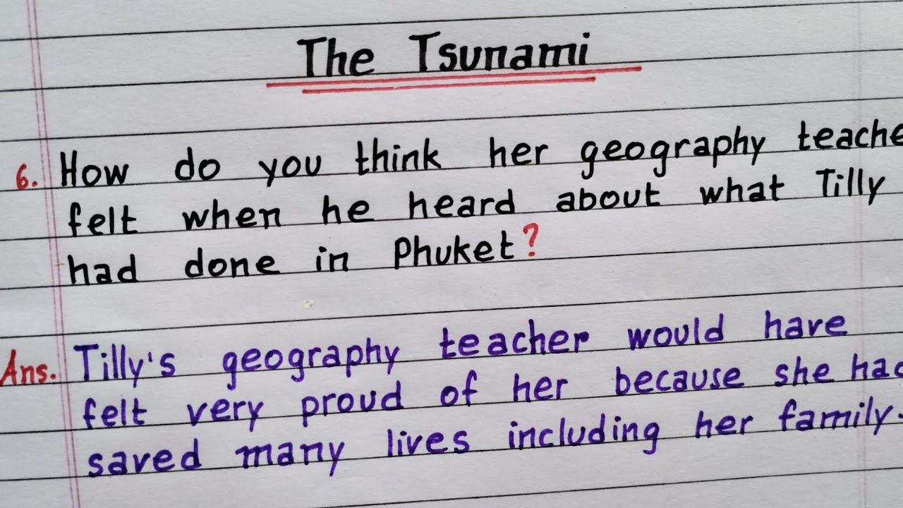 How do you think her geography teacher felt when he heard about what ...