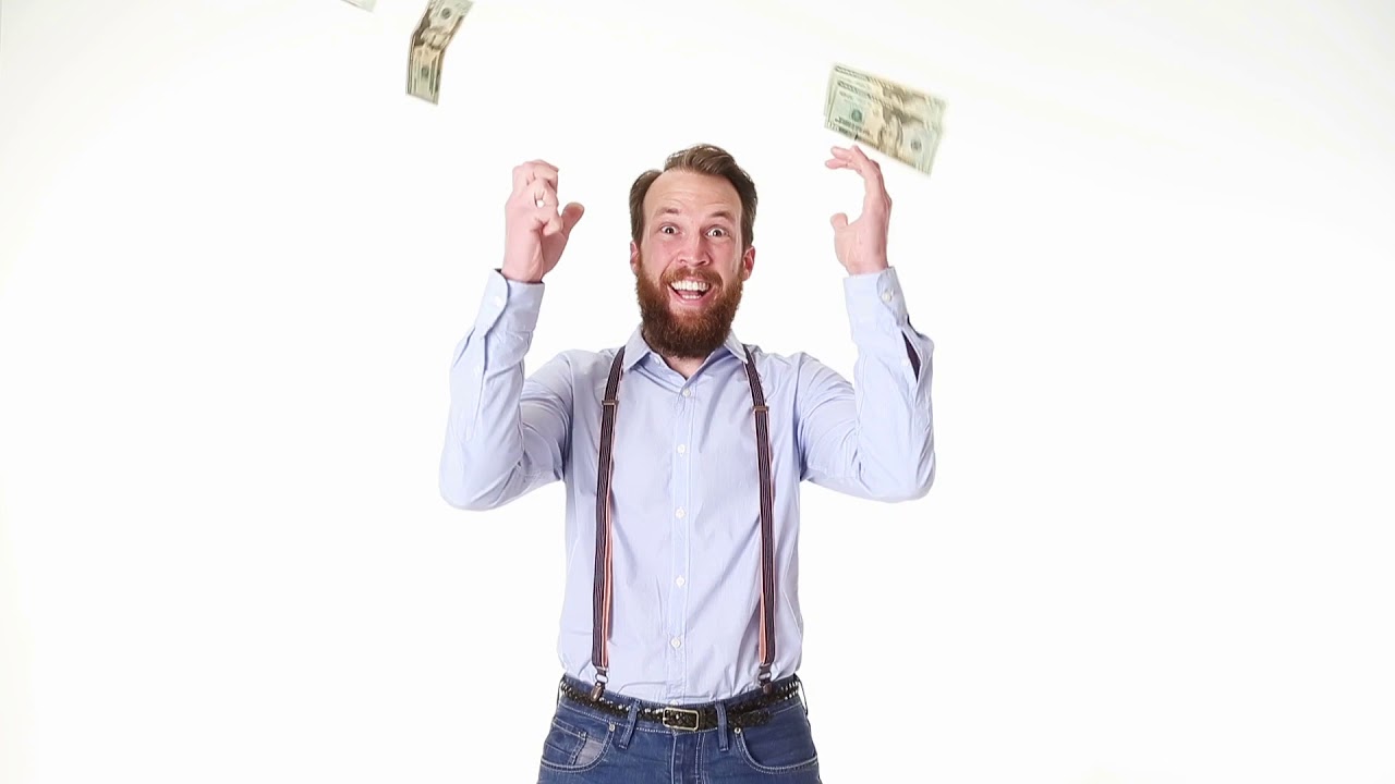 happy successful businessman tossing cash into the air - YouTube
