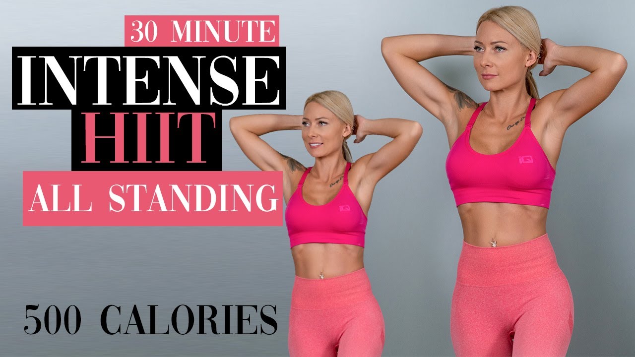 30 Min Intense Hiit 🔥 All Standing 🔥 No Jumping Burn 500 🔥 Calories Fat