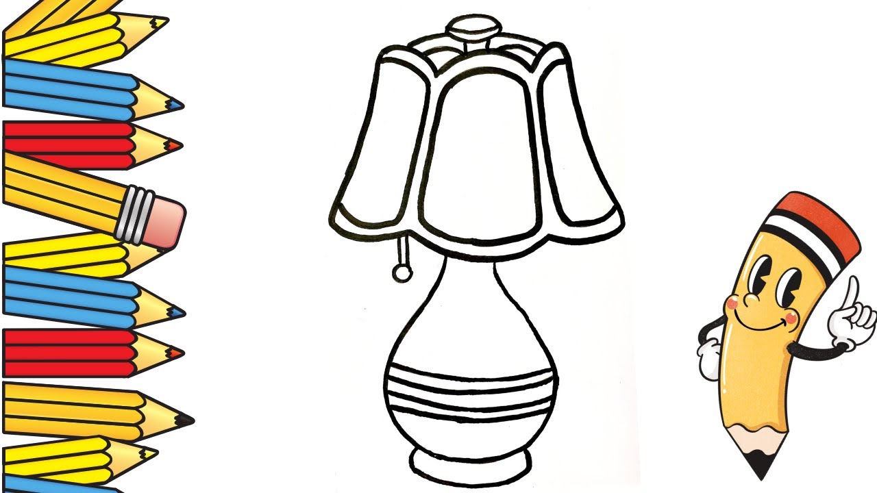How To Draw A Table Lamp Step By Step | Table Lamp Drawing, Painting ...
