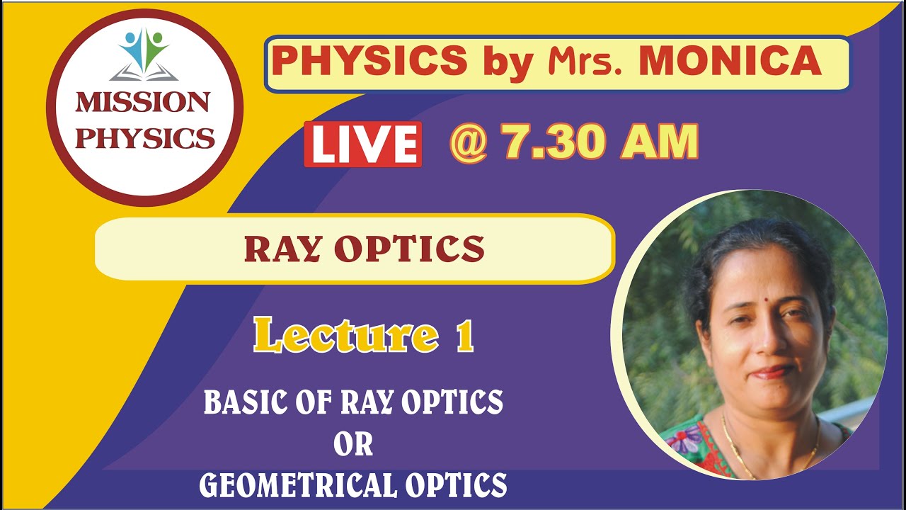 PHYSICS I RAY OPTICS I LECTURE 1 I MEANING OF RAY OPTICS - YouTube