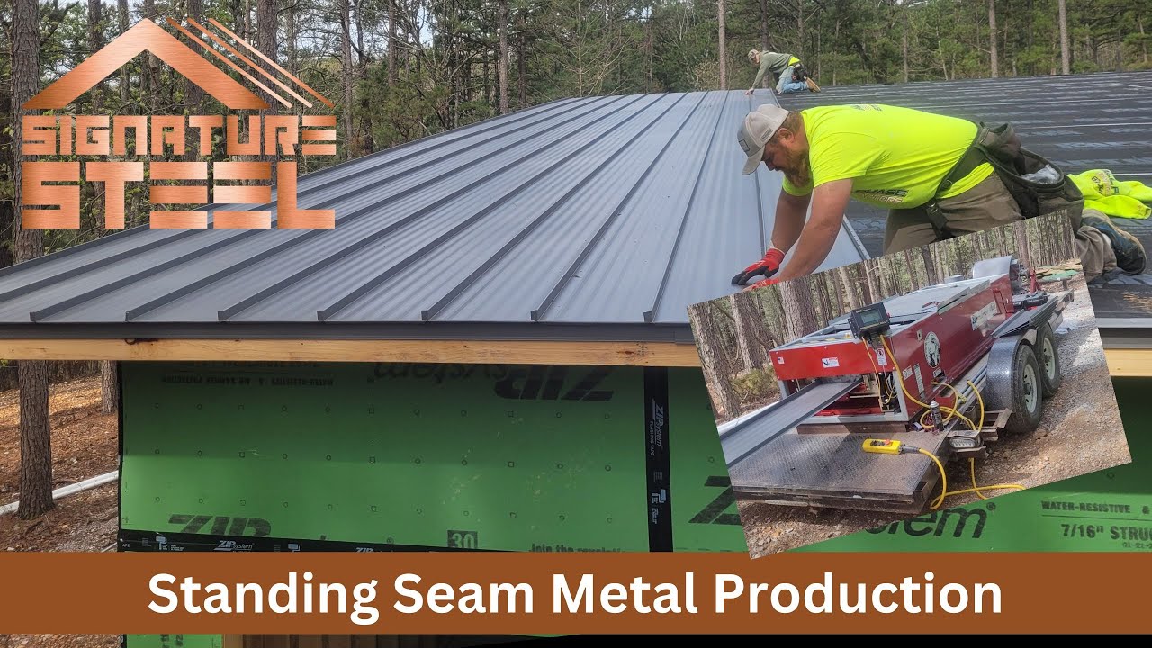 Standing Seam Metal Production at Construction Site | Signature Steel ...
