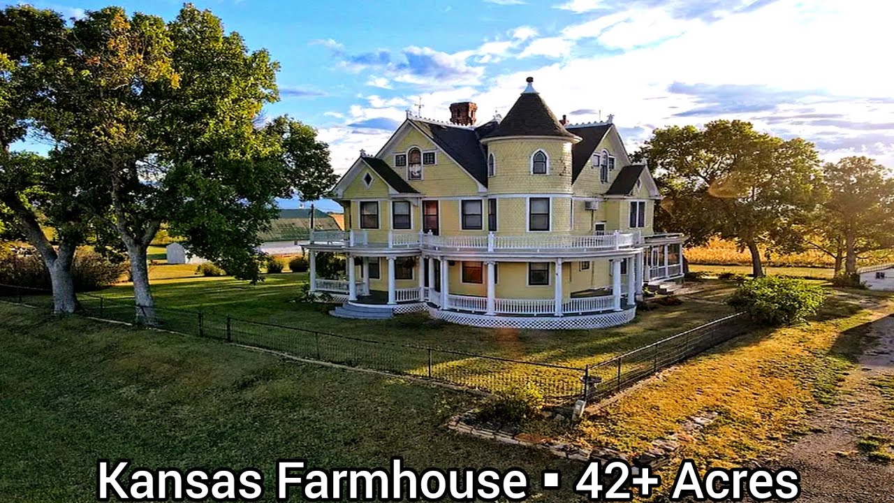 Kansas Farmhouse For Sale | $350k | 42+ Acre | Kansas Land For Sale ...