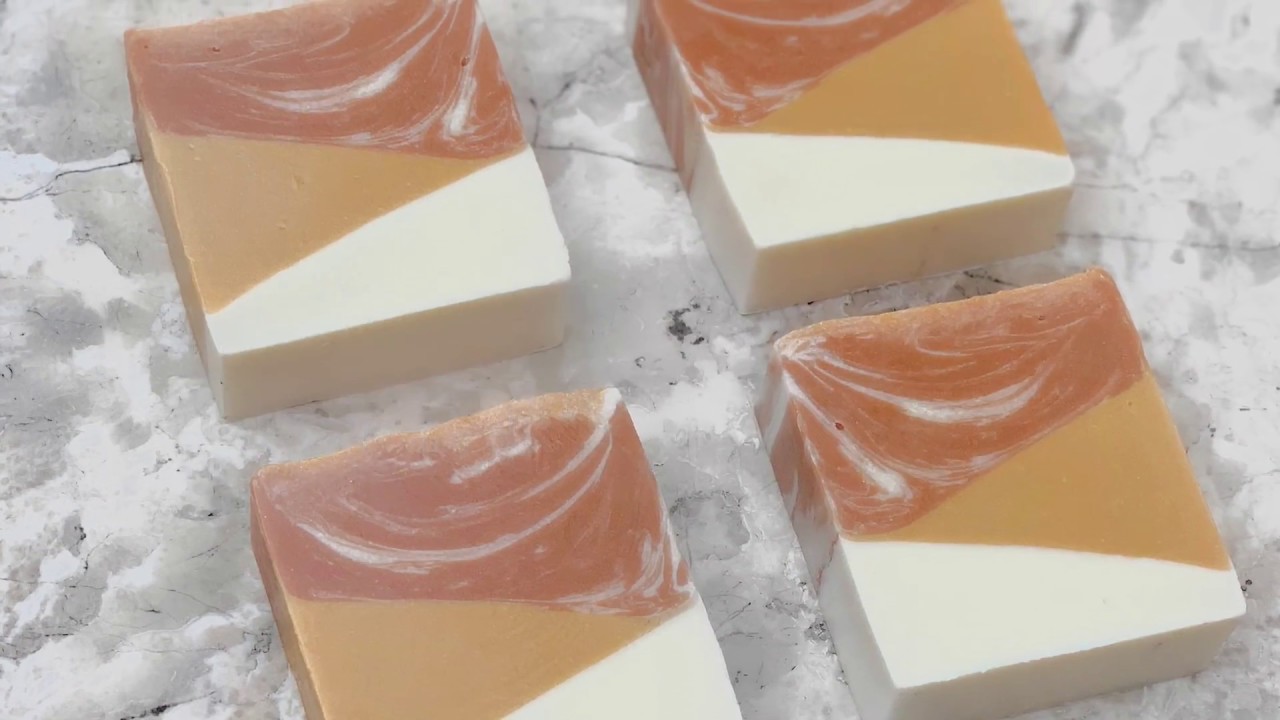 Malt Beer Soap | Slanted Three-layer Cold Process Soap - YouTube