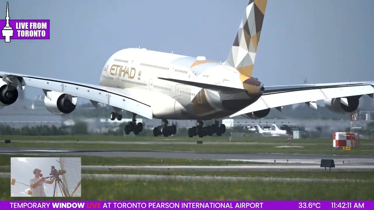 🔴LIVE Etihad A380 Inaugural in Toronto (YYZ)! June 24th, 2025 - YouTube