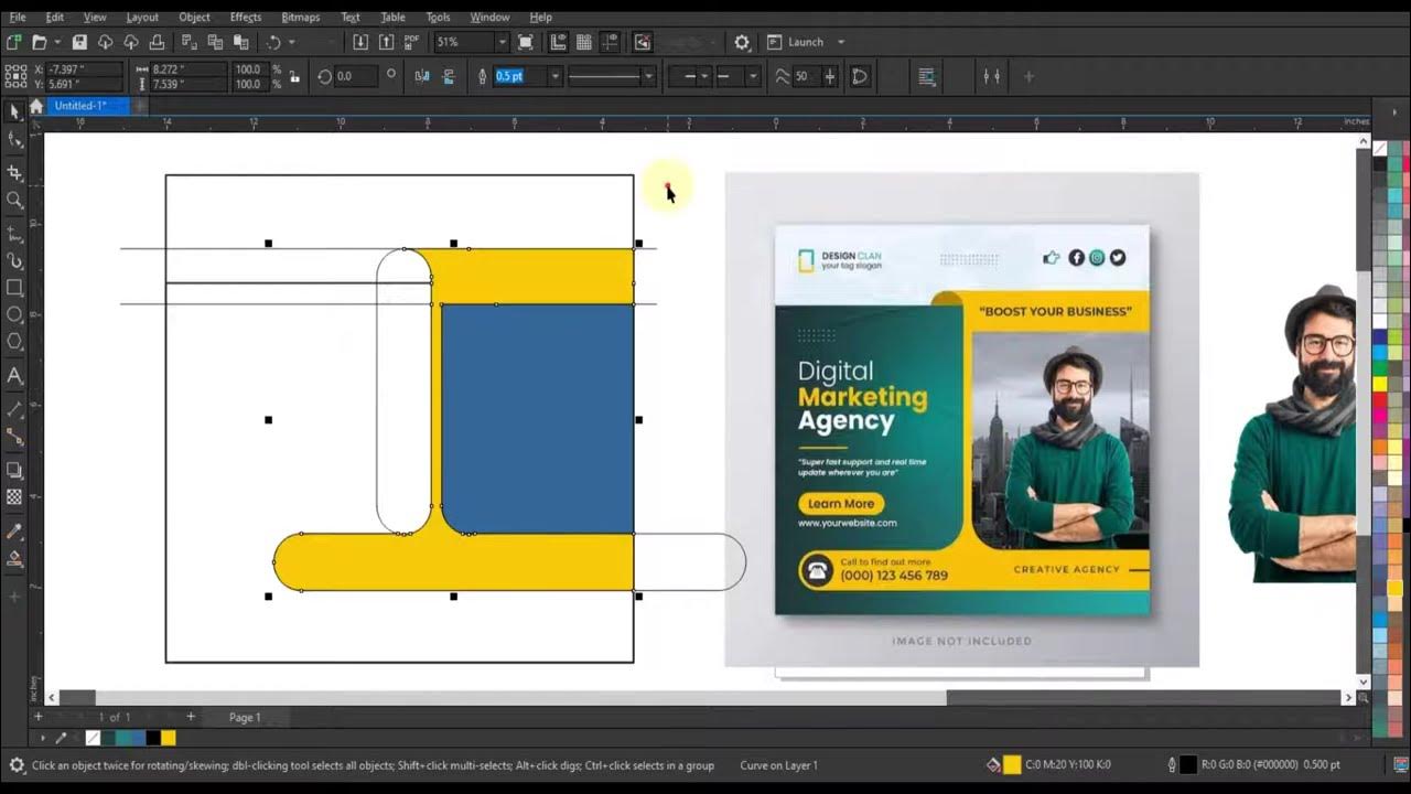 Social Media Ads Design Tutorial - Learn corelDRAW with Ahsan Sabri - YouTube
