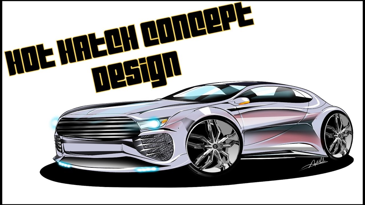 Hot-Hatch Car Design Sketch | Speed Drawing | Concept Drawing - YouTube