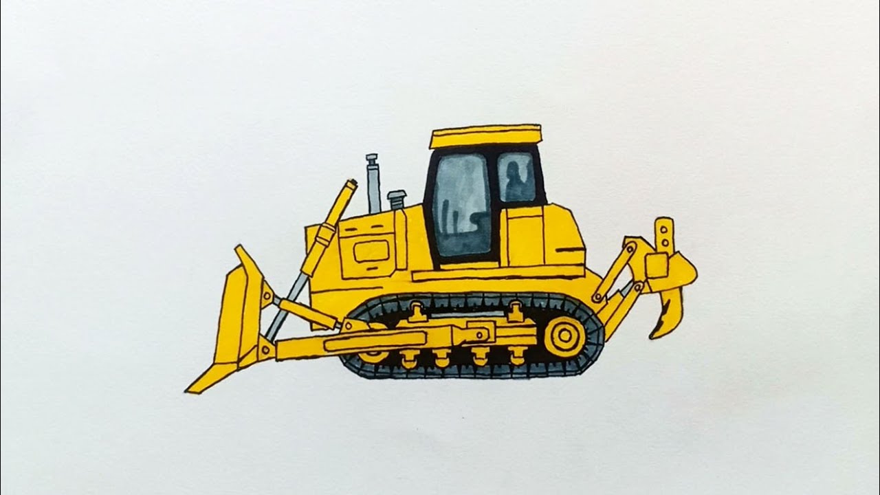How draw Bulldozer \ Drawing and painting step by step. - YouTube