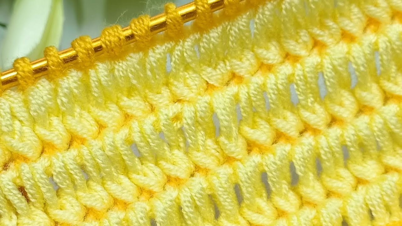 Yellow Color's white love continues to knit #crochet#knitting🌟🌟🌟 ...
