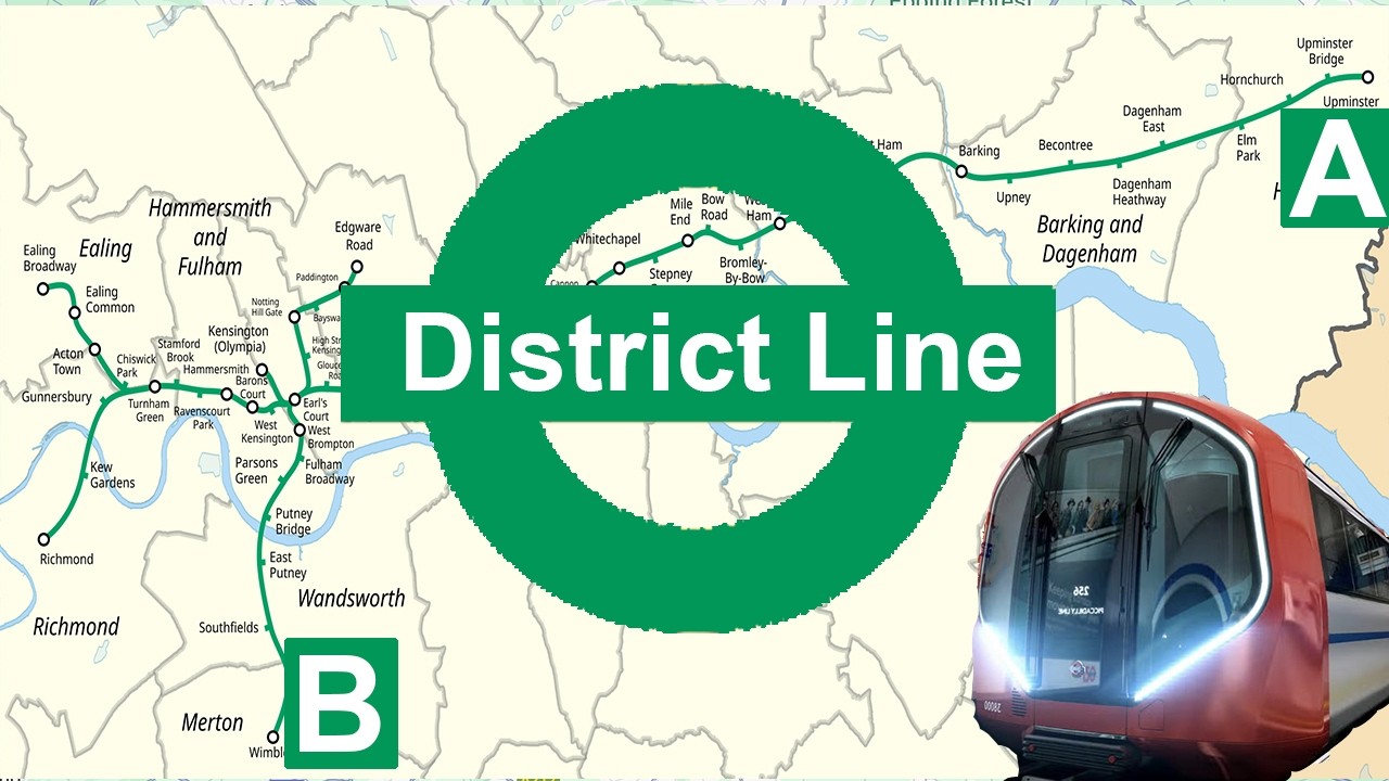 District Line Upminster to Wimbledon Full Journey - YouTube