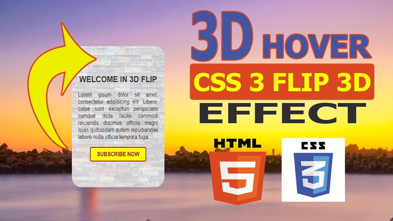 Css 3 Flip 3d Effect Like Box And Cards Using Html 5 And Css 3।। Css 3 7443