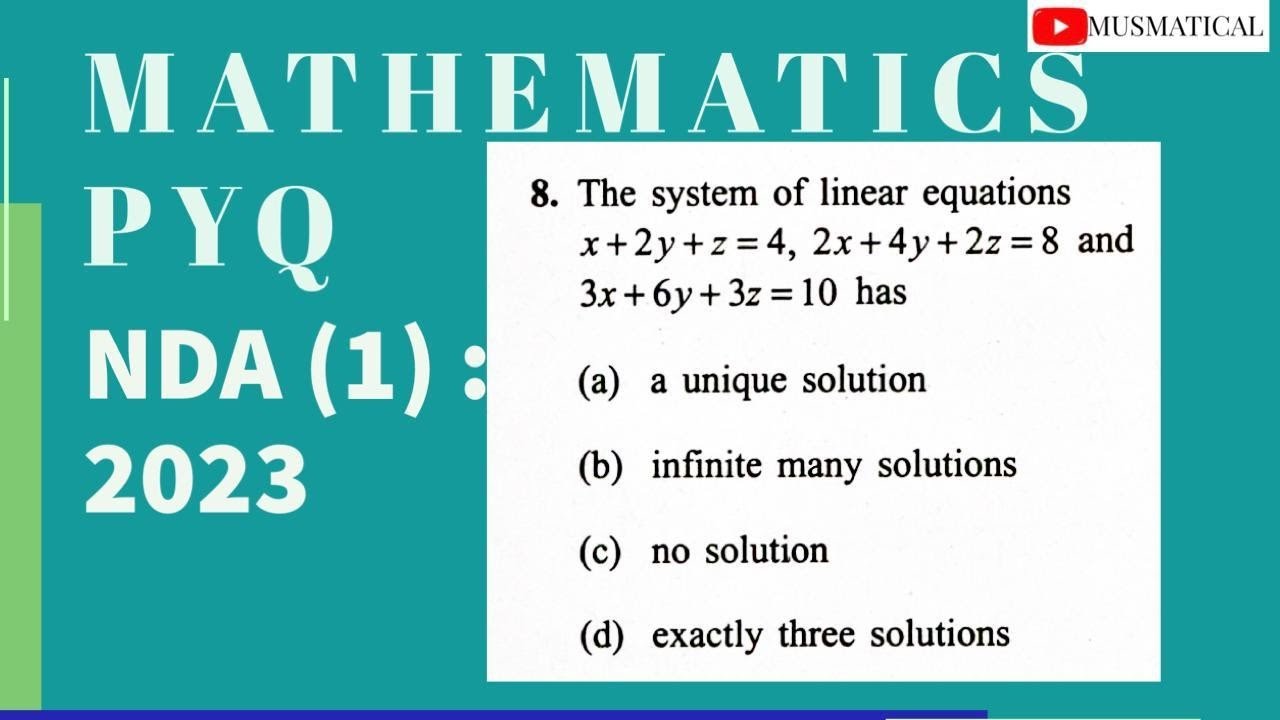 NDA(1) : 2023, MATHEMATICS PYQ - YouTube