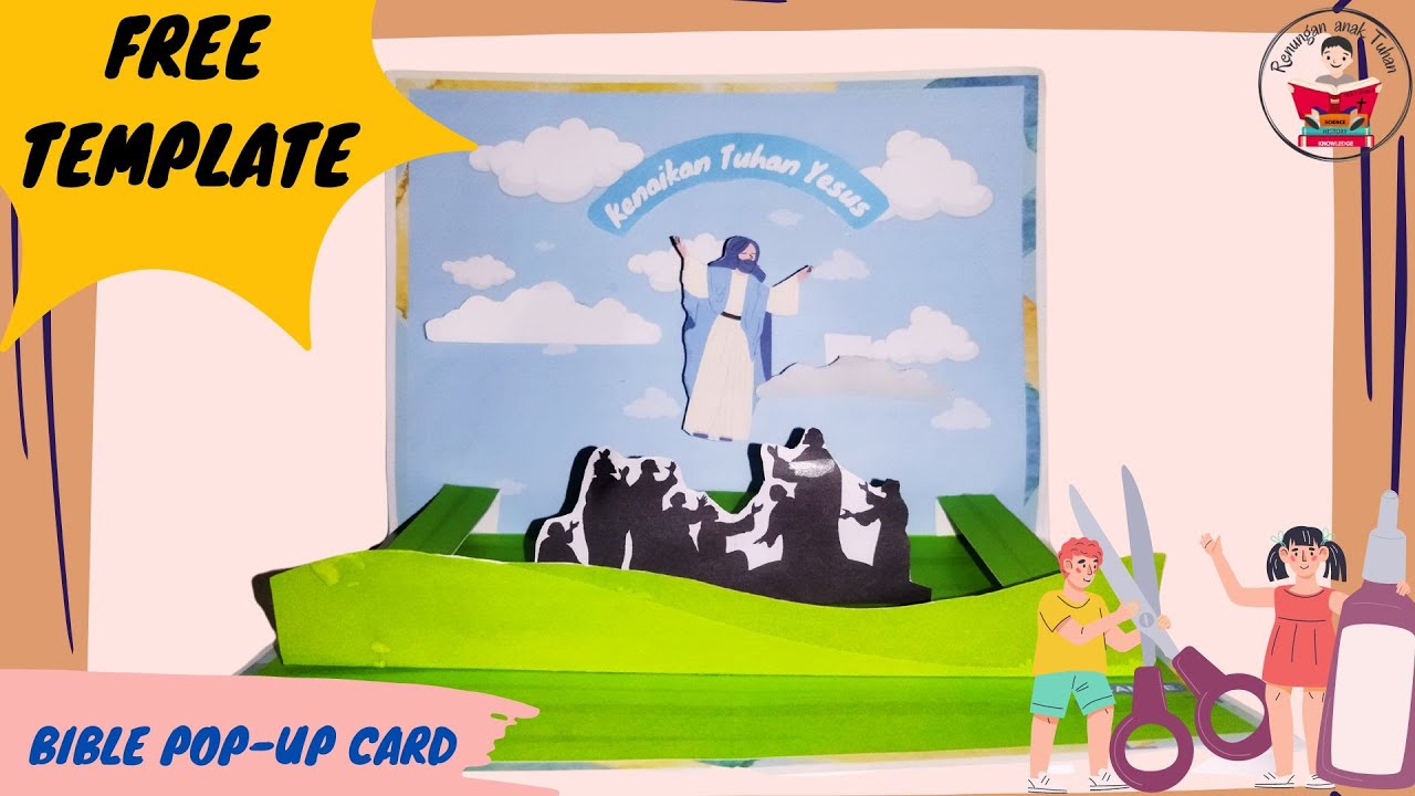 BIBLE POP UP CARD - KENAIKAN TUHAN YESUS - PAPERCRAFT ASCENSION DAY ...