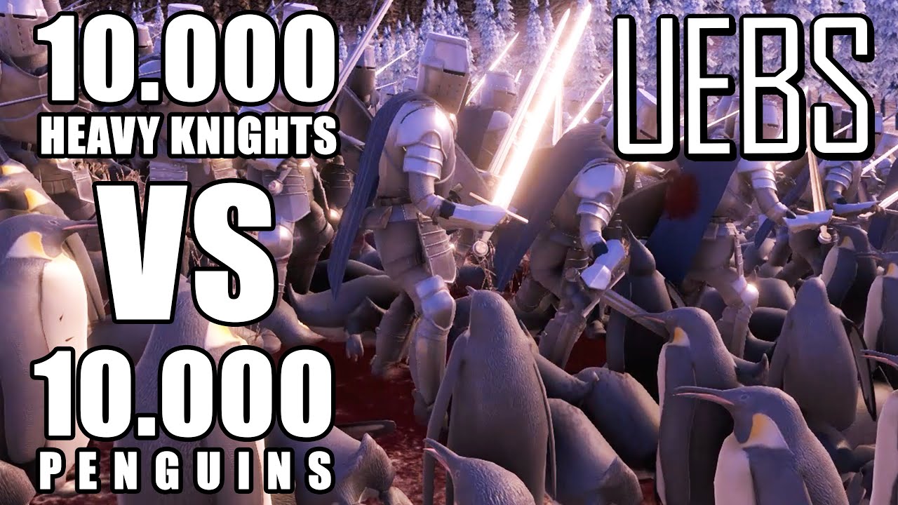 Medieval VS Animals: 10.000 Heavy Knights VS 10.000 Penguins | Ultimate ...