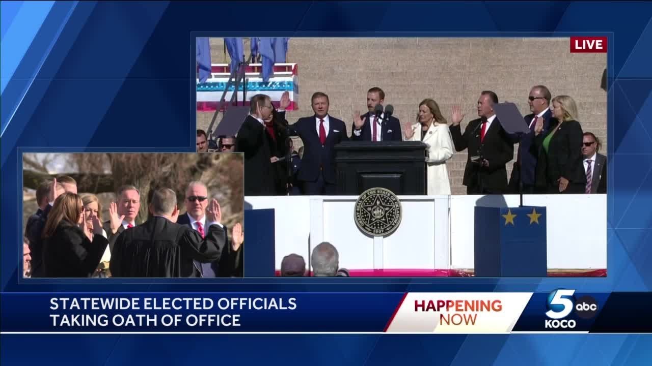 Oklahoma executive branch officials take oath of office - YouTube