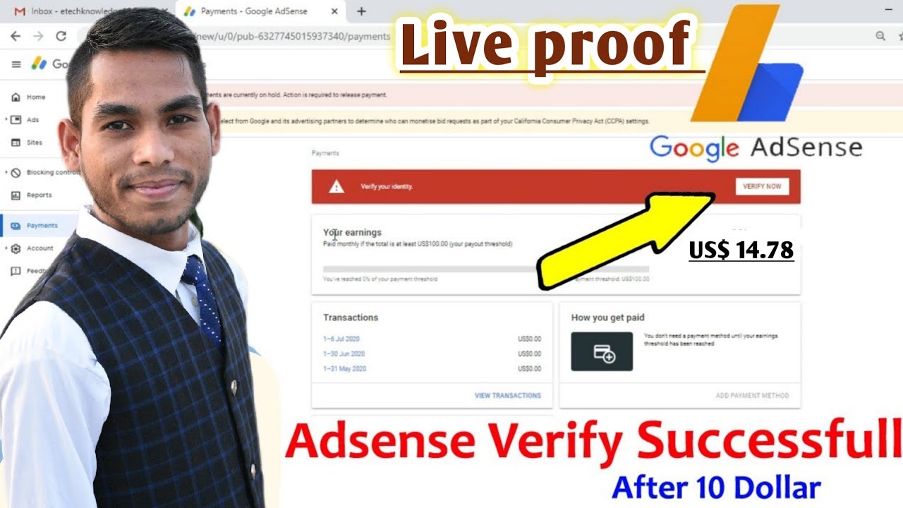 Google adsense identity verification | how to verify adsense account ...