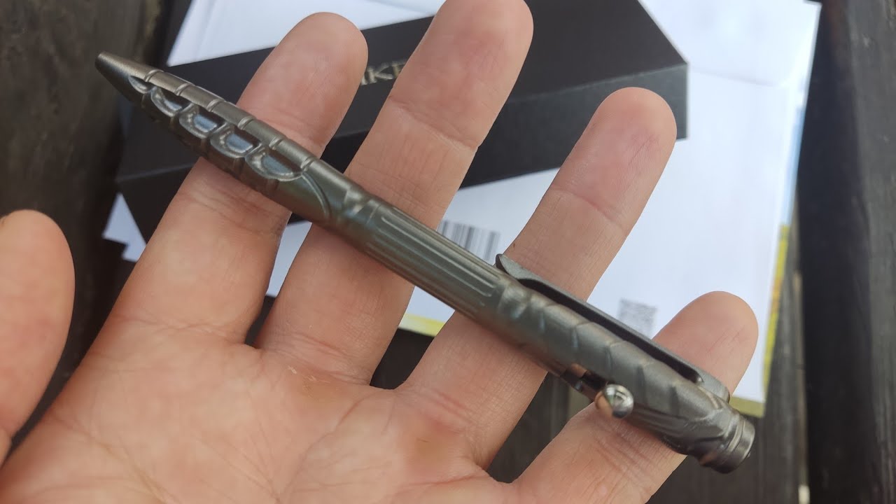 Rike Knife Tactical Titanium Glass Breaker Pen w/ Storage Case Pouch ...