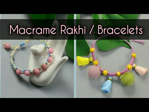 DIY Rakhi || Macrame Bracelets || Macrame Rakhi Making || Easy Method ...