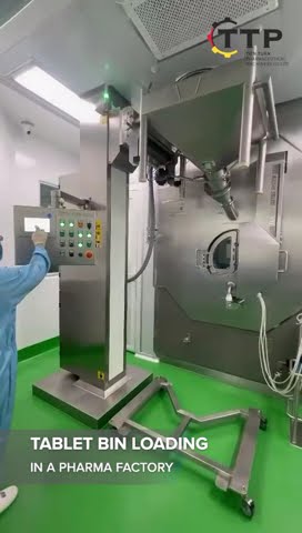 Tablet bin loading at pharma facatory - YouTube