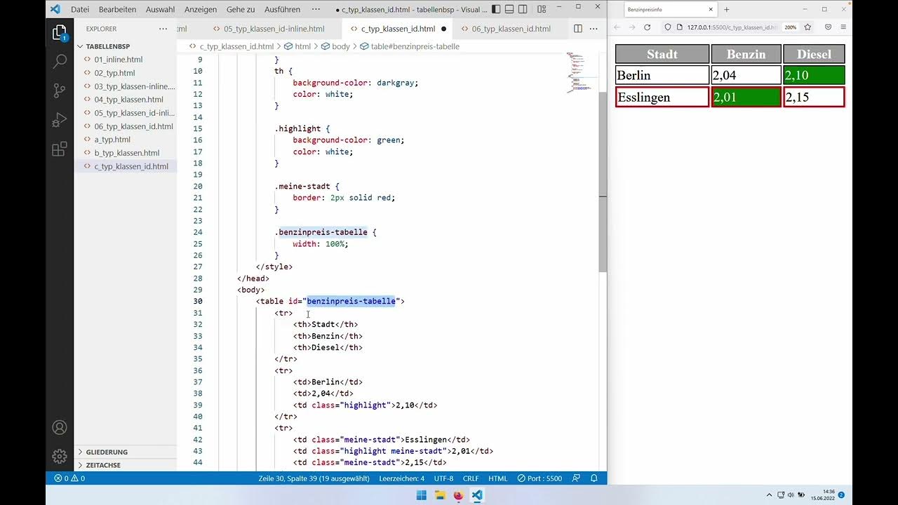 CSS Selektoren 03: ID-Selektor (Tabellenbeispiel) - YouTube
