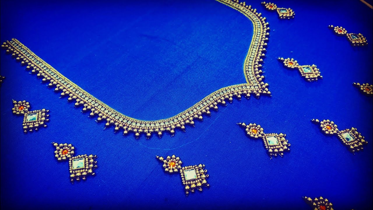 Aari work simple back neck design for beginners|Aari work back neck ...