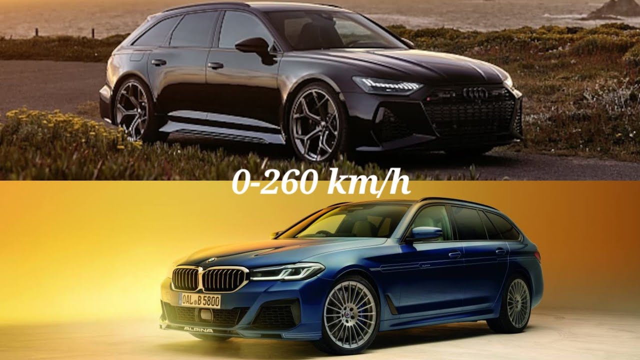 Acceleration battle 0-260 km/h - Audi RS6 Performance (C8) vs Alpina B5 ...