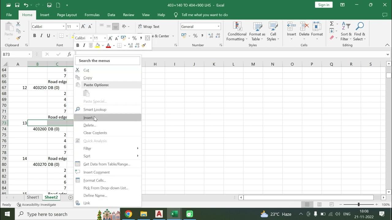 Levelling cross section Excel data vertical to Horizontal - YouTube
