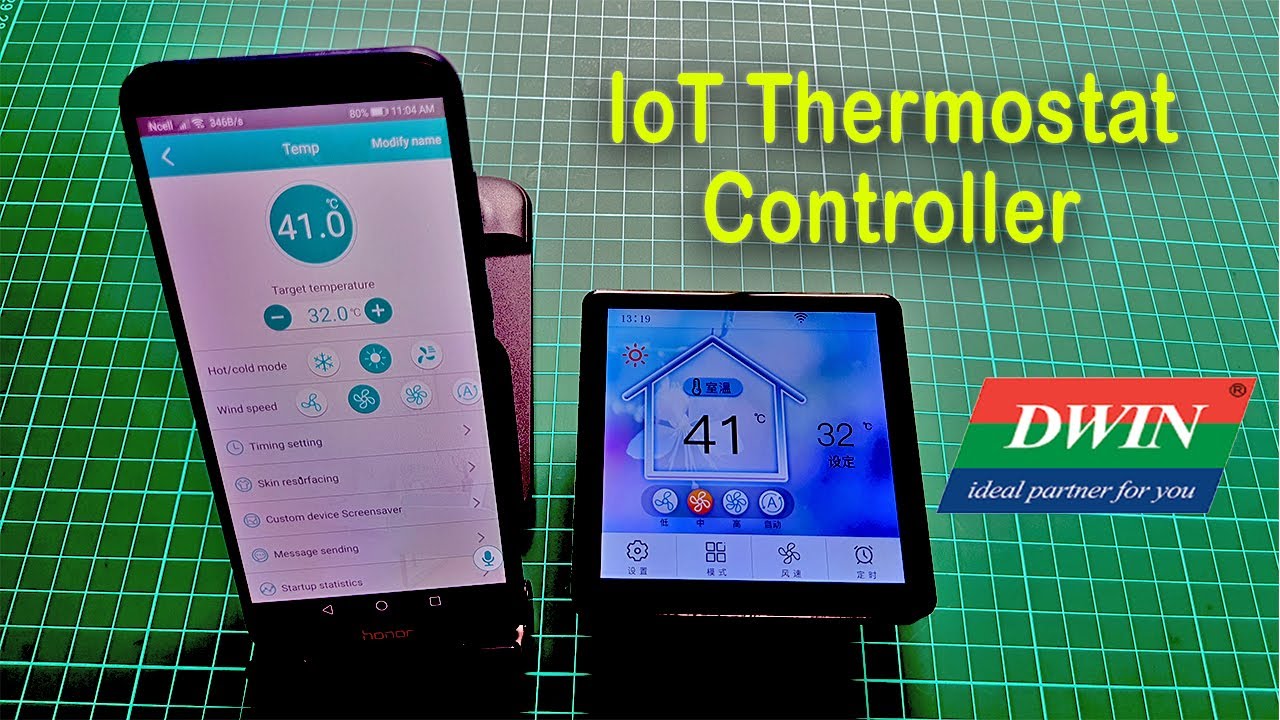 IoT based Thermostat Remote Controller using DWIN TC041C11W04 - YouTube