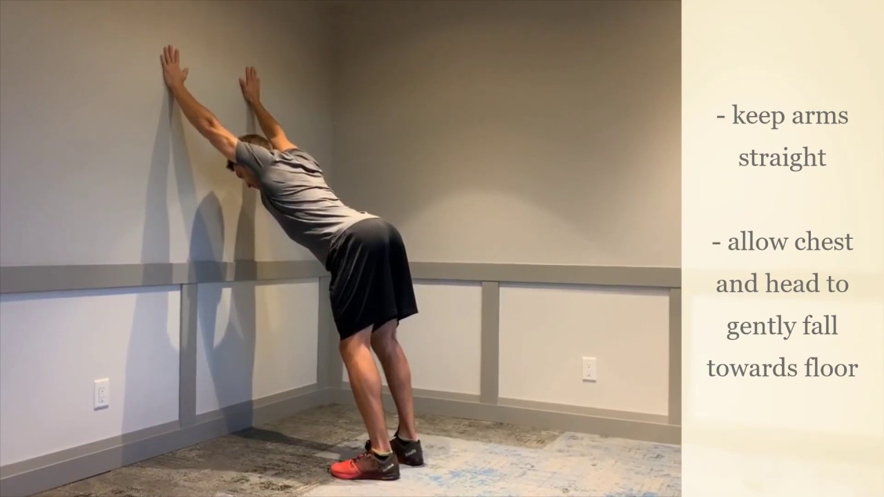 Wall overhead reach stretch - YouTube