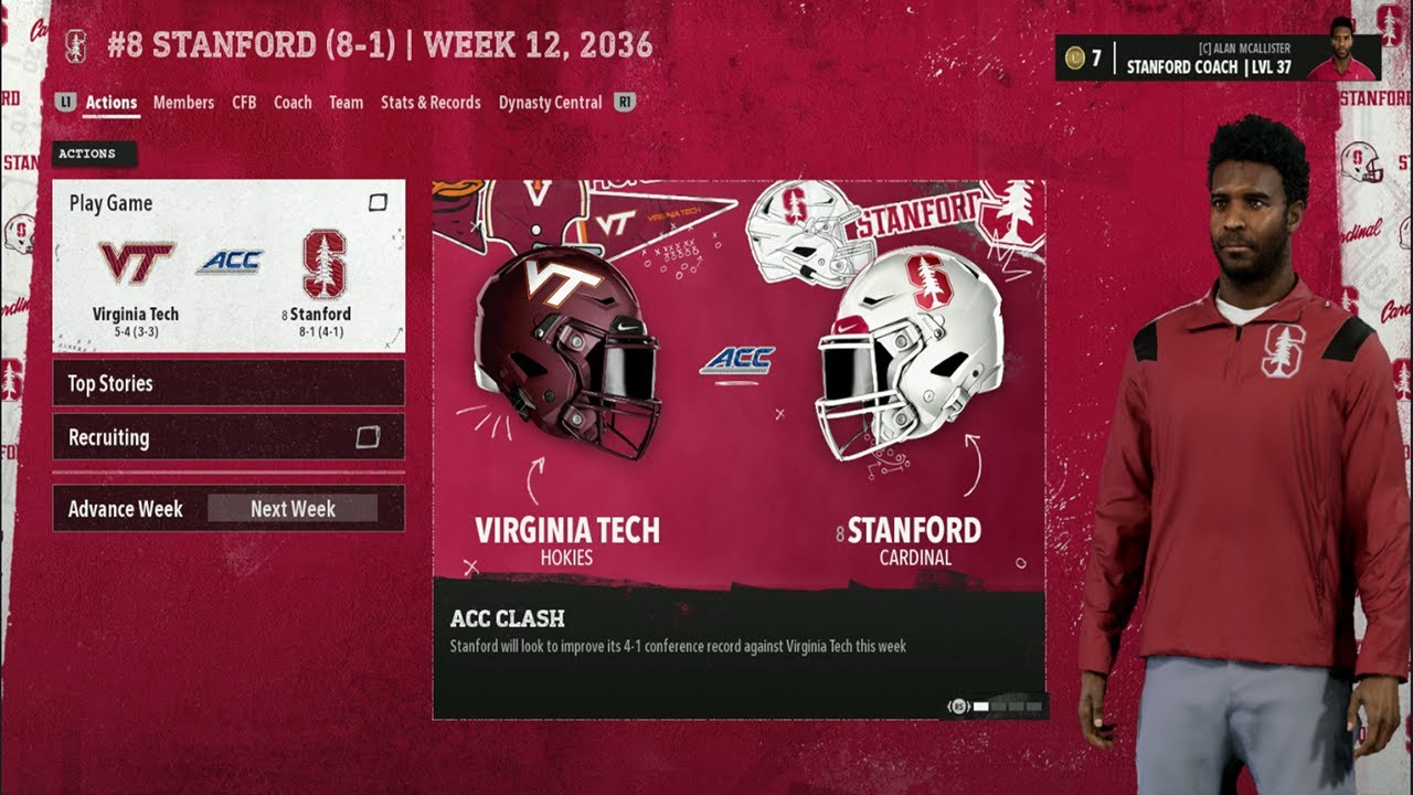 ACC Title Hopes on the Line: Virginia Tech vs #8 Stanford - Week 12 ...