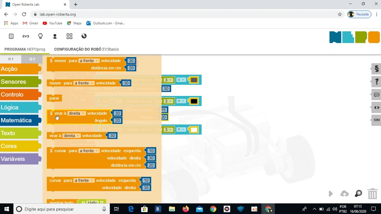 seguir linha lab roberta - YouTube