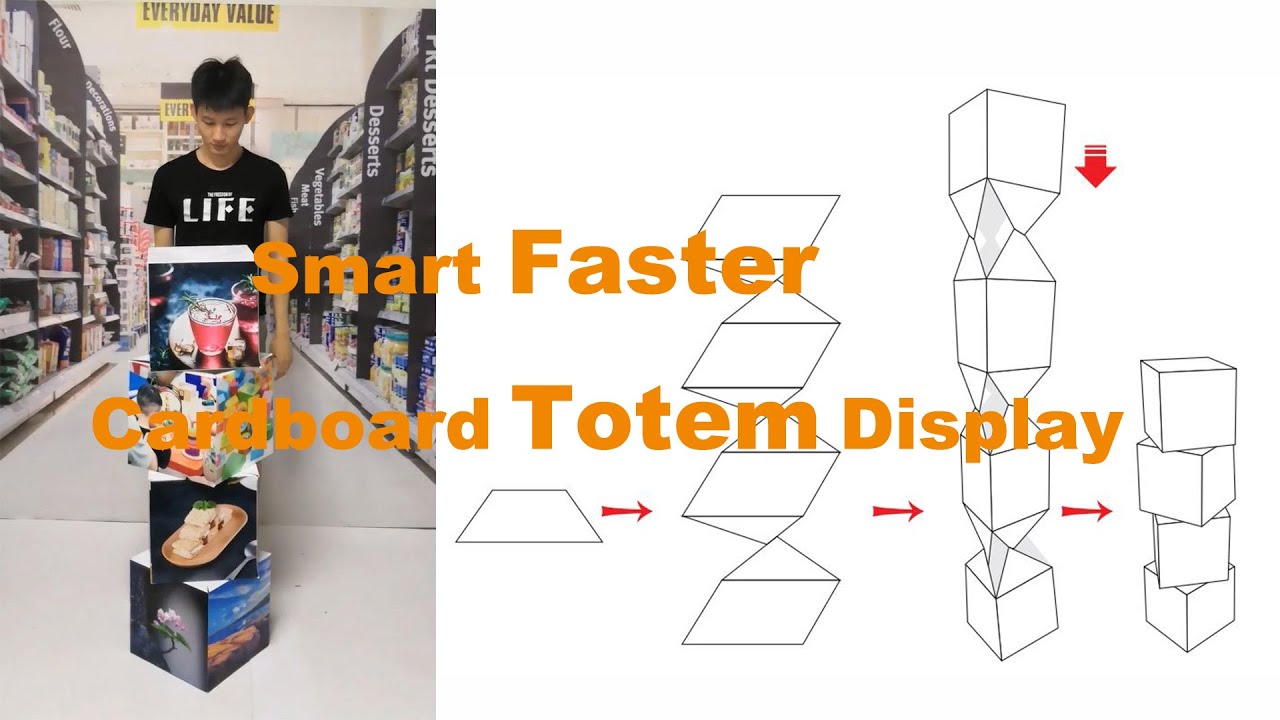 Smart Faster Cardboard Totem Display - YouTube