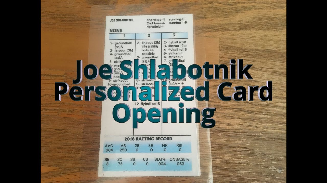Joe Shlabotnik Card Opening - YouTube