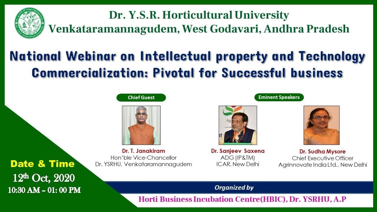 National Webinar on IP and Technology Commercialization: Pivotal for ...